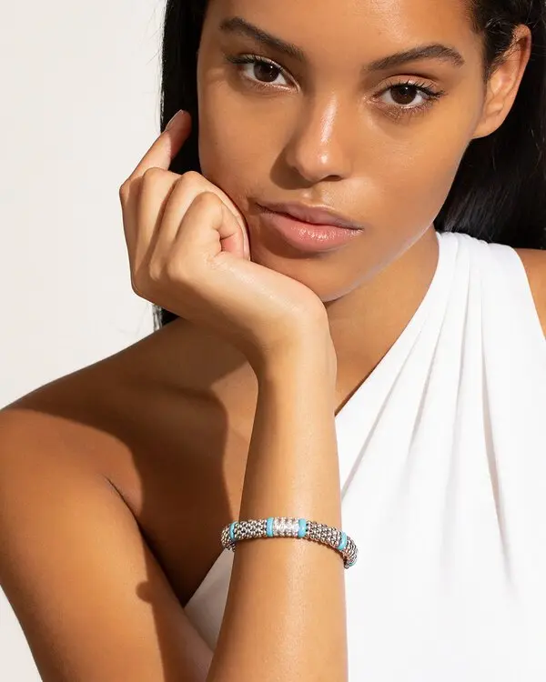 Lagos Blue Caviar & Diamond Sterling Silver Bracelet - Silver/blue