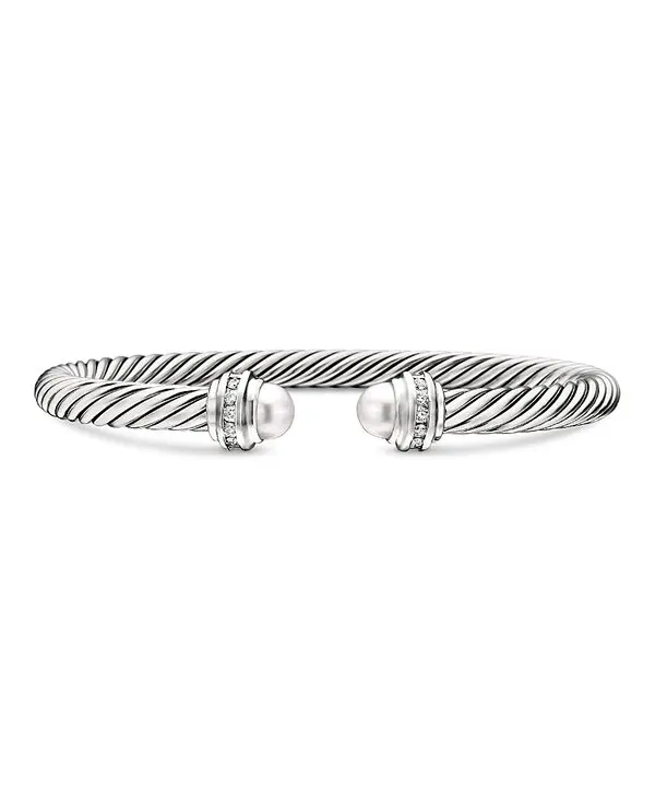 David Yurman Cable Classics Bracelet With Diamonds And - Pearl