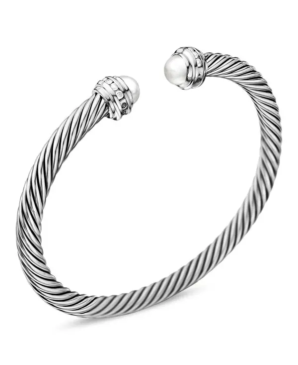 David Yurman Cable Classics Bracelet With Diamonds And - Pearl