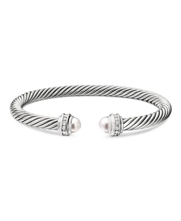 David Yurman Cable Classics Bracelet With Diamonds And - Pearl