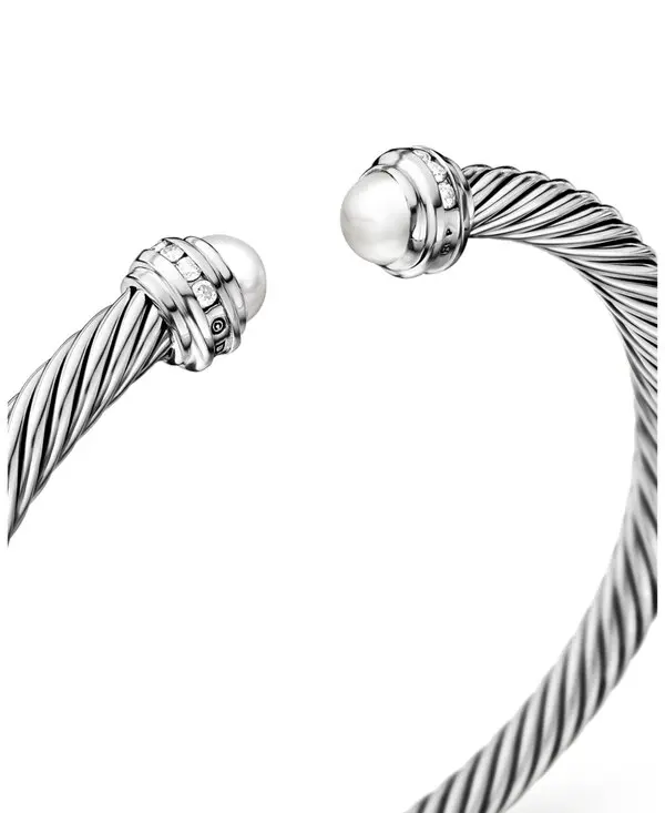 David Yurman Cable Classics Bracelet With Diamonds And - Pearl