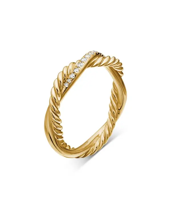 David Yurman 18k Yellow Petite Infinity Ring - Gold