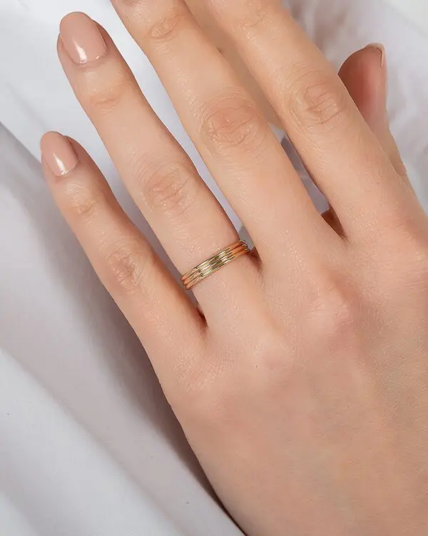 ZOE LEV 14k Yellow Three-row Band
