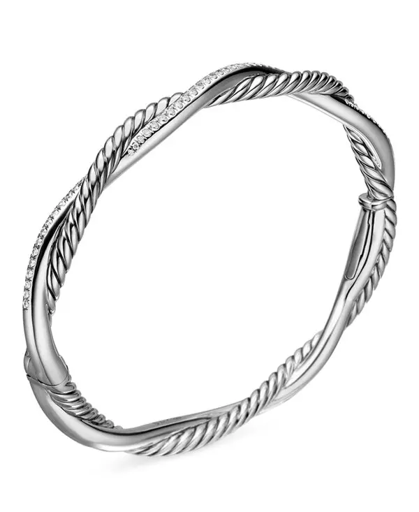 David Yurman Sterling Infinity Bracelet With Diamonds - Silver
