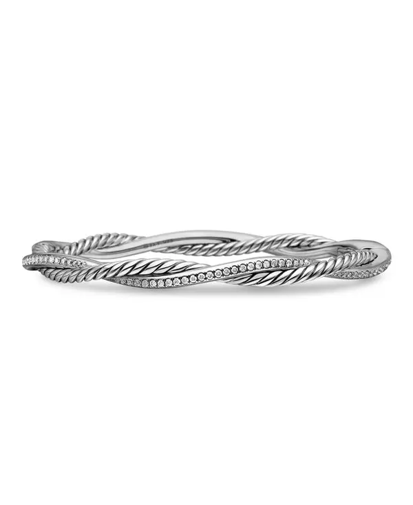 David Yurman Sterling Infinity Bracelet With Diamonds - Silver