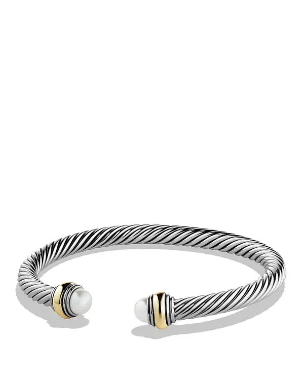 David Yurman Cable Classic Bracelet With And 14k Gold - Pearl