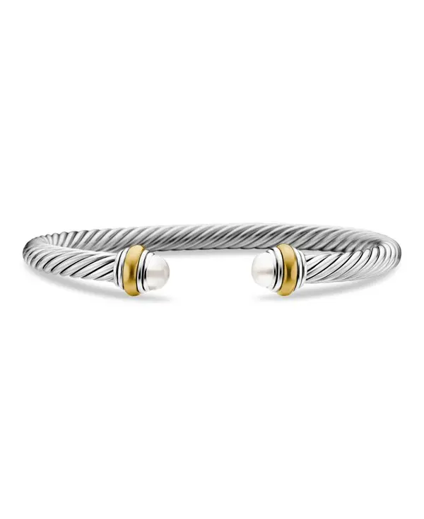 David Yurman Cable Classic Bracelet With And 14k Gold - Pearl