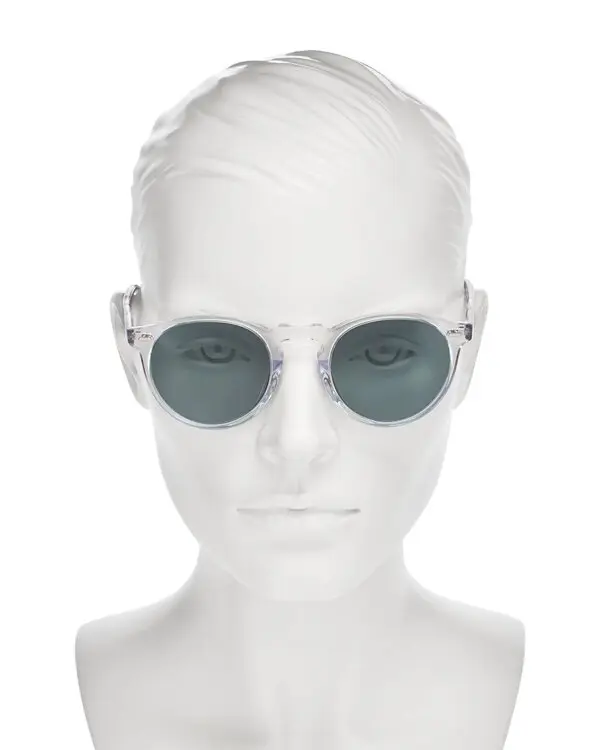 Oliver Spencer Gregory Peck Round Sunglasses, 50mm - Clear/blue Solid