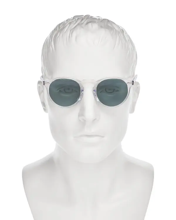 Oliver Spencer Gregory Peck Round Sunglasses, 50mm - Clear/blue Solid