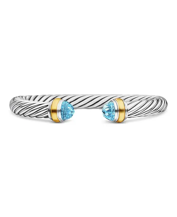 David Yurman Cable Classics Bracelet With Gemstones - Blue Topaz