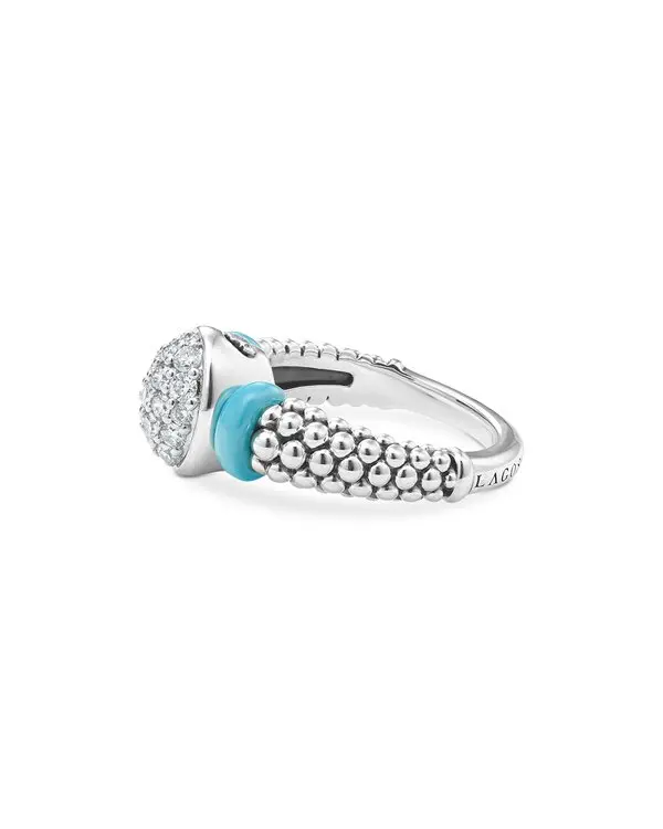 Lagos Blue Caviar & Diamond Sterling Silver Statement Ring