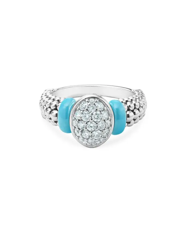 Lagos Blue Caviar & Diamond Sterling Silver Statement Ring
