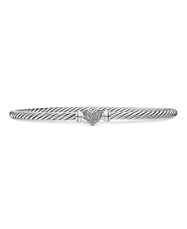 David Yurman Cable Collectibles Heart Bracelet - Silver/yellow Gold