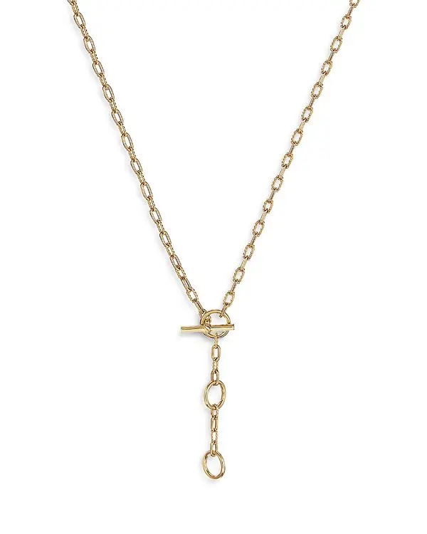 David Yurman Dy Madison Three Ring Chain Necklace - Gold