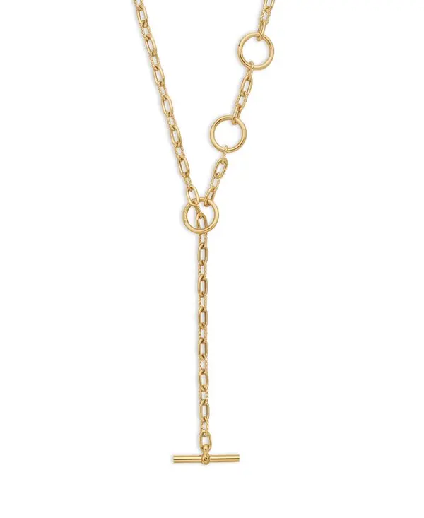 David Yurman Dy Madison Three Ring Chain Necklace - Gold