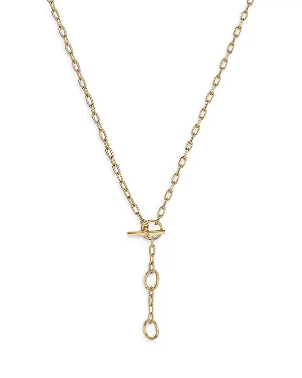 David Yurman 18k Yellow Dy Madison Three Ring Chain Necklace - Gold