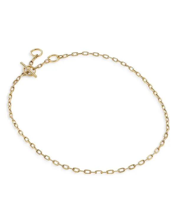 David Yurman 18k Yellow Dy Madison Three Ring Chain Necklace - Gold