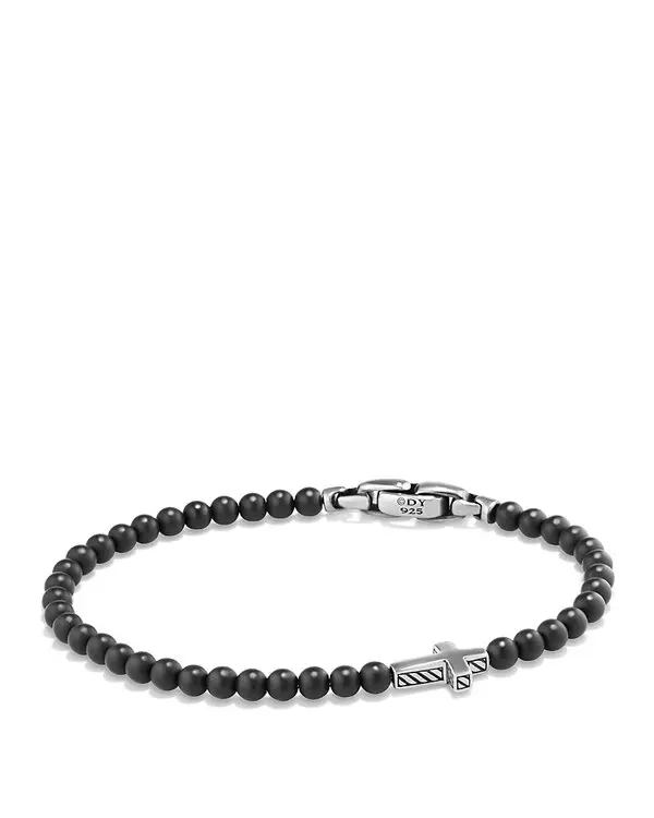 David Yurman Spiritual Beads Cross Station Bracelet - Black/silver