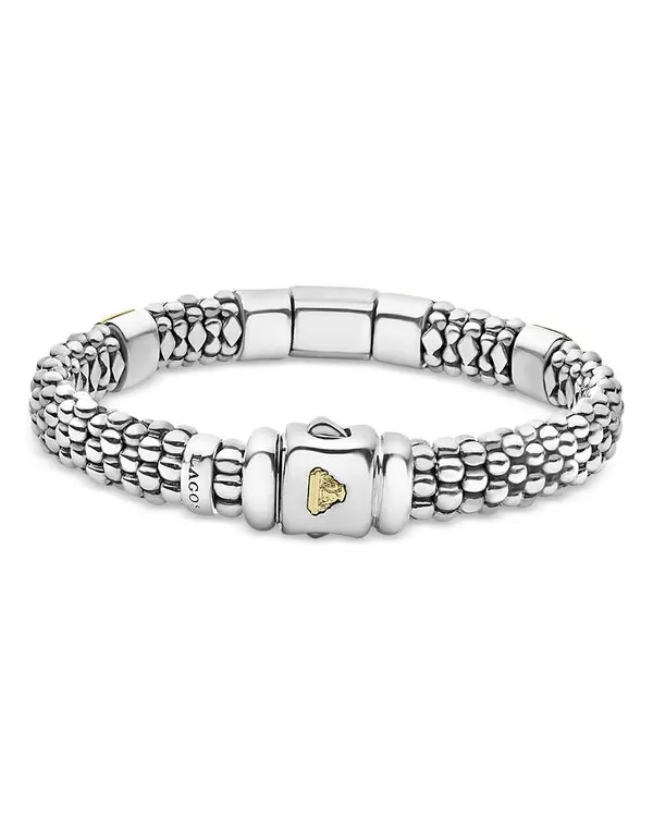 Lagos Sterling Silver And 18k Gold Diamond Bracelet - Silver/gold