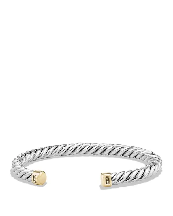 David Yurman Cable Classic Cuff Bracelet With 18k Gold - Silver/gold
