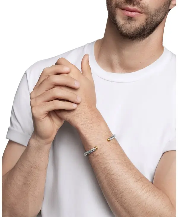 David Yurman Cable Classic Cuff Bracelet With 18k Gold - Silver/gold