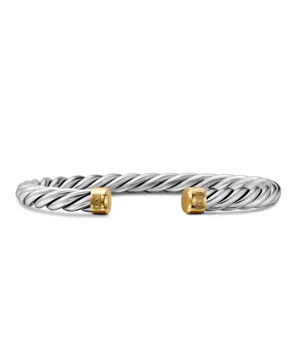 David Yurman Cable Classic Cuff Bracelet With 18k Gold - Silver/gold