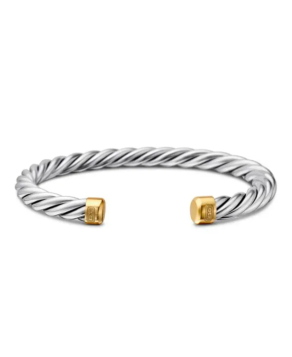 David Yurman Cable Classic Cuff Bracelet With 18k Gold - Silver/gold