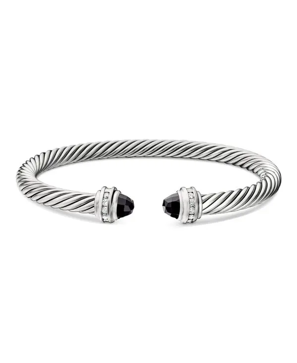 David Yurman Cable Classics Bracelet With Diamonds - Black Onyx