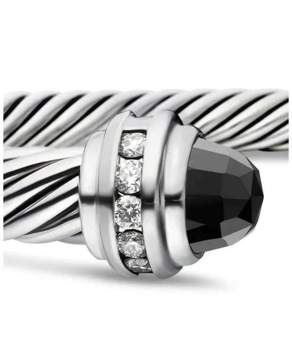 David Yurman Cable Classics Bracelet With Diamonds - Black Onyx