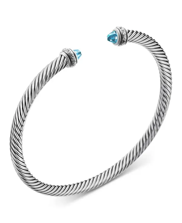 David Yurman Cable Classic Bracelet - Blue Topaz