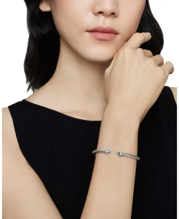 David Yurman Cable Classic Bracelet - Blue Topaz