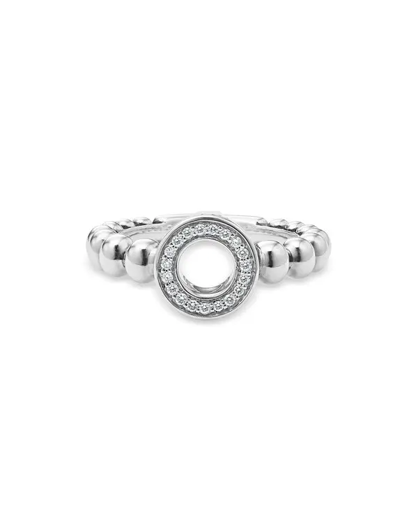 Lagos Sterling Caviar Spark Diamond Ring - Silver