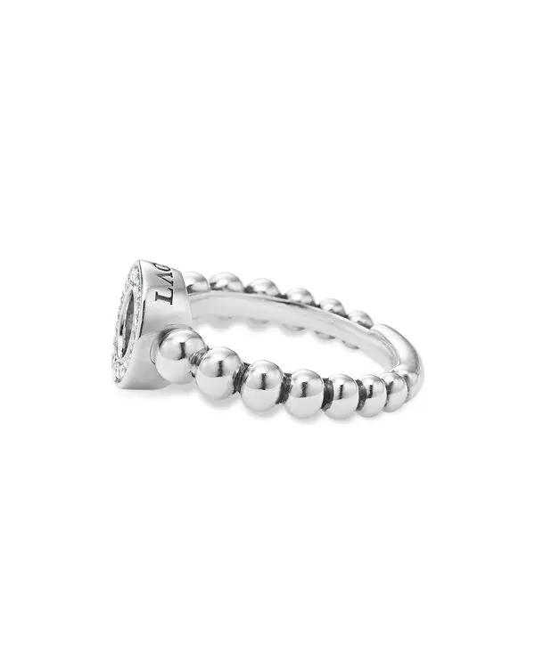Lagos Sterling Caviar Spark Diamond Ring - Silver