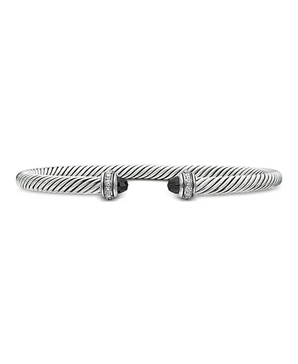 David Yurman Cable Classic Bracelet With Onyx And Diamonds - Black Onyx