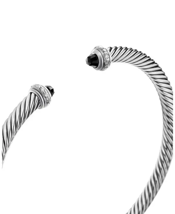 David Yurman Cable Classic Bracelet With Onyx And Diamonds - Black Onyx