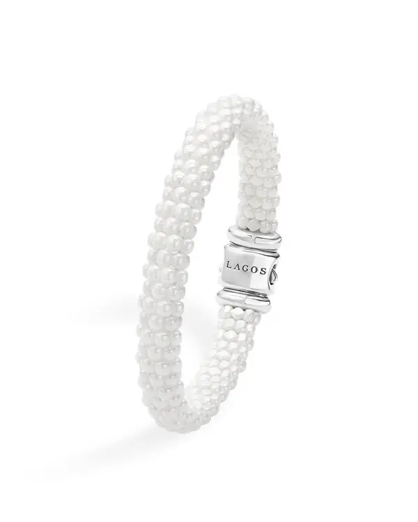 Lagos Caviar Ceramic Bracelet - White