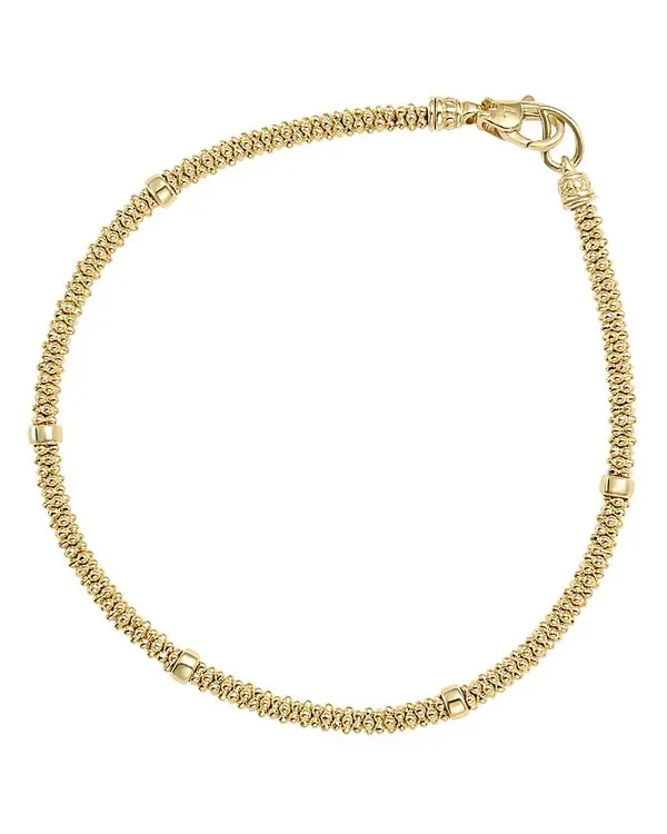 Lagos 18k Yellow Caviar Beaded Station Bracelet - Gold