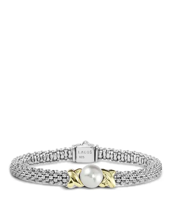 Lagos Sterling Silver And Pearl Luna Rope Bracelet