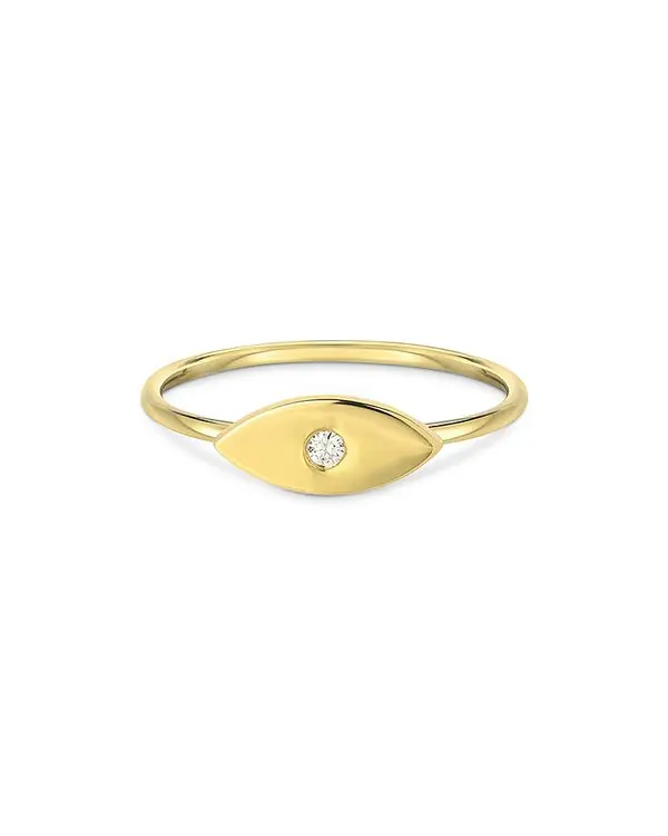ZOE LEV 14k Yellow Diamond Evil Eye Ring - Gold
