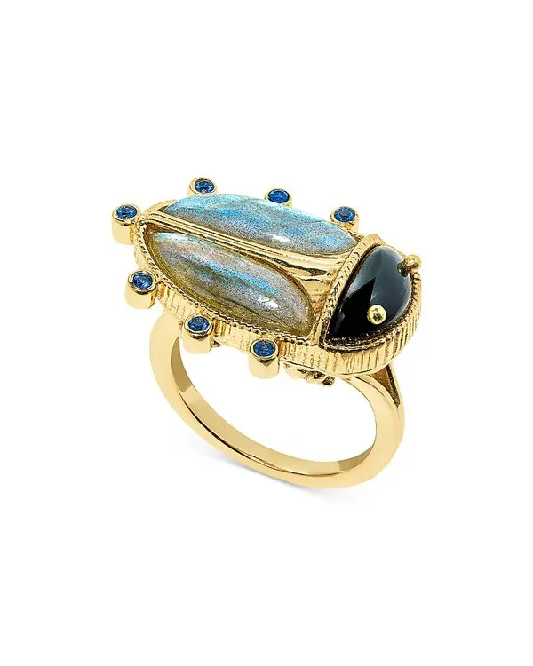CAPUCINE DE WULF Scarab Ring - Black Agat