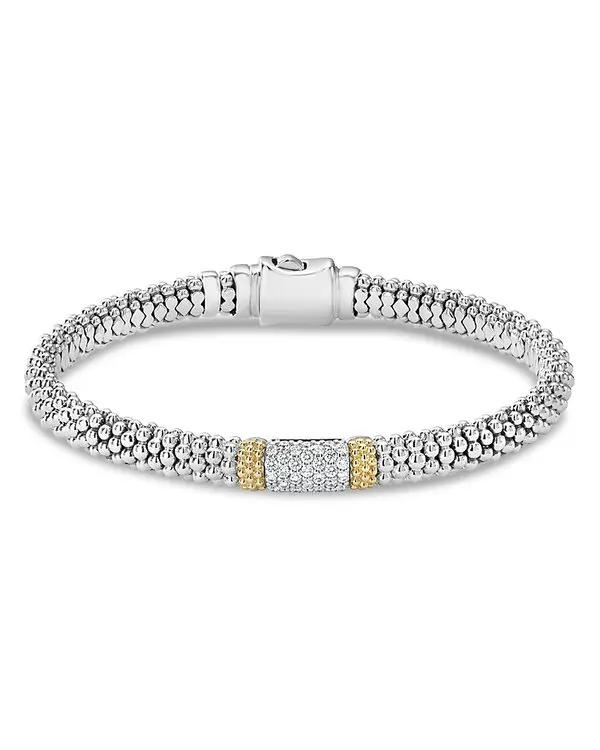 Lagos 18k Gold And Sterling Silver Diamond Lux Bracelet - White/silver