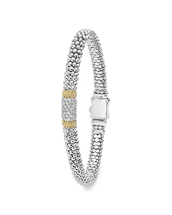 Lagos 18k Gold And Sterling Silver Diamond Lux Bracelet