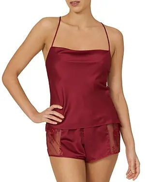 Rya Collection Darling Cowl Neck Cami Top - Sangria