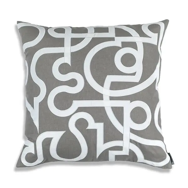 LILI ALESSANDRA Geo Square Pillow - Light Gray/white