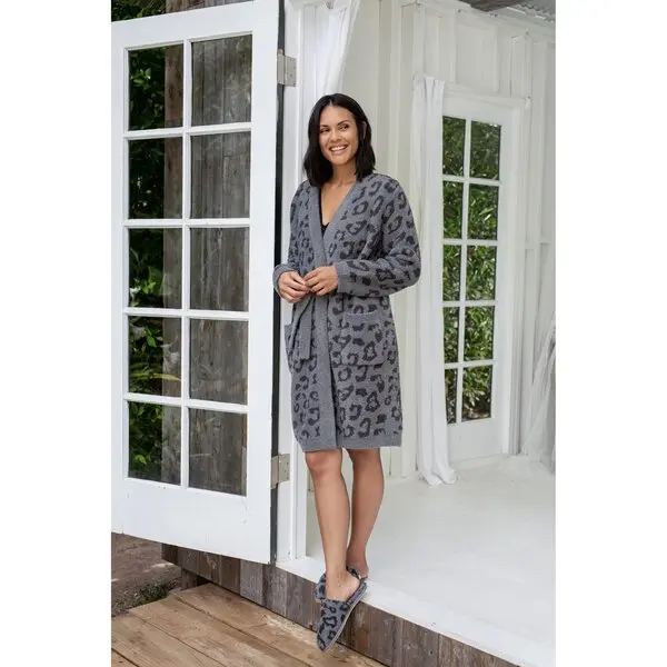 Barefoot Dreams Cozychic Barefoot In The Wild Robe - Graphite/carbon