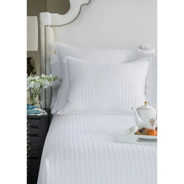 LILI ALESSANDRA Tessa Quilted Luxe European Pillow - White