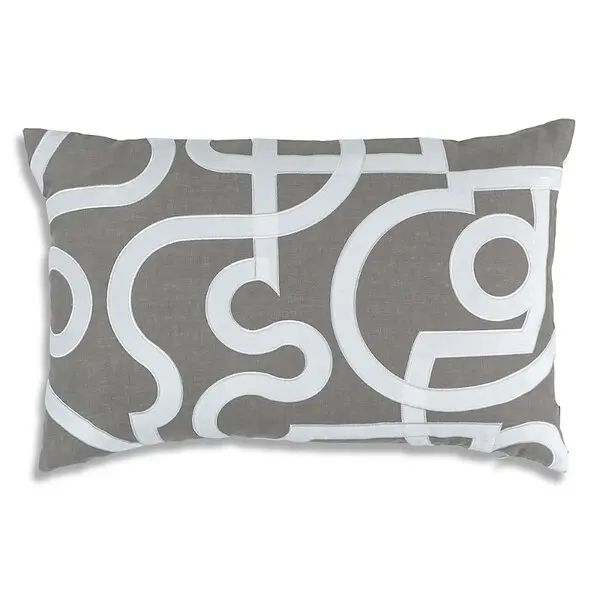 LILI ALESSANDRA Geo Small Rectangle Pillow - Light Gray/white