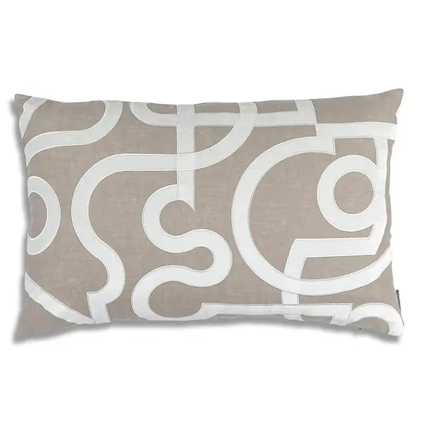 LILI ALESSANDRA Geo Small Rectangle Pillow - Raffia/white