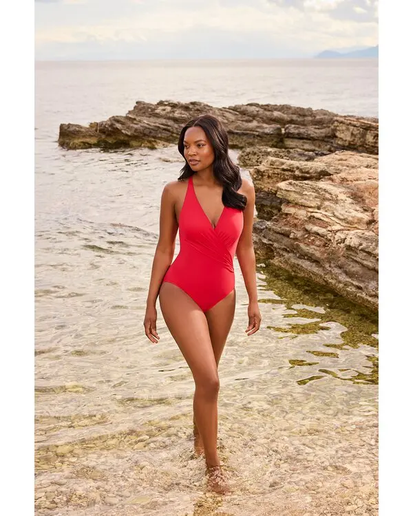 Miraclesuit Rock Solid Wrapsody One-piece Swimsuit - Poppy
