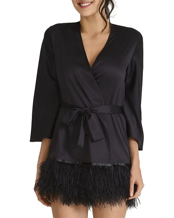 Rya Collection Swan Cover Up Robe - Black